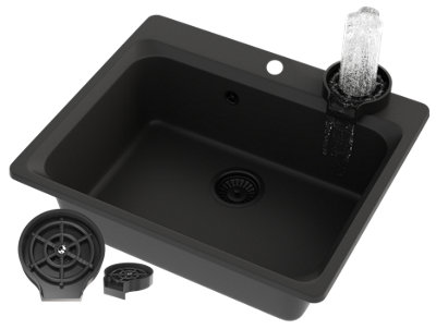 Granite Sink Granitan Zante with Automatic Washer and Siphon 1 set