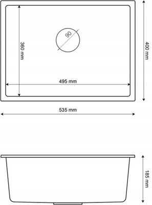Granite Undermount Sink Granitan Manado60 with Grado Tap and Waste Set 1pc