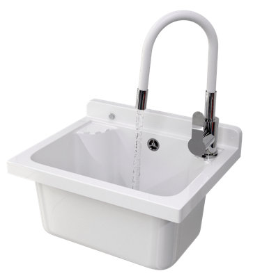 Granite Utility Sink Loma for Garage, Laundry, Boiler Room White with ...