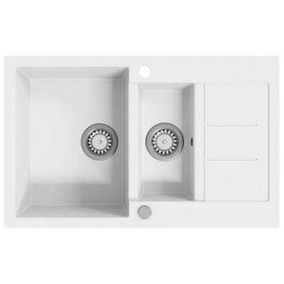 GraniteKitchen Sink Double Basins White