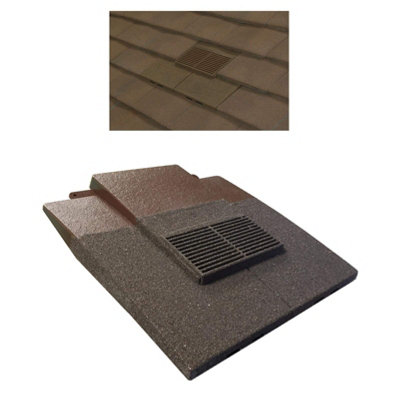 Granulated Antique Brown Plain in-line Roof Tile Ventilator & Pipe Adapter