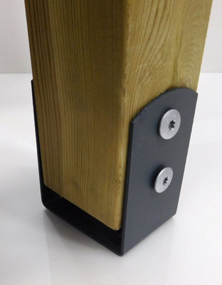 GRAPHITE Bolt Down BASE POST SUPPORT Fence Foot Base Brackets PERGOLA ...