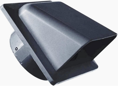 Graphite External Vent Cover -100mm Hooded Cowl with Backdraft Shutter ...
