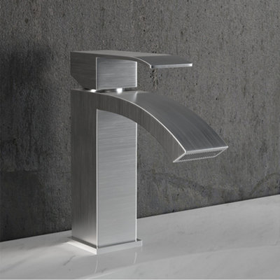 Graphite Grey 1 lever Contemporary Bathroom Basin Mixer Taps with Hose ...