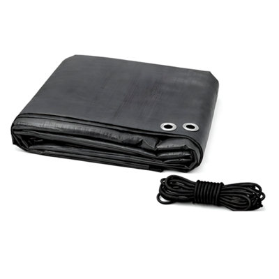Graphite Grey Heavy Duty Tarpaulin 2 x 3 m 200 GSM Waterproof UV ...