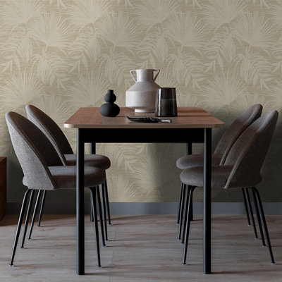 Grasscloth Leaf Wallpaper Taupe Holden 66221