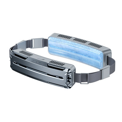 Gray Portable Wst Fan with 2 Cooling Plates Wearable Belt Clip on Fan ...