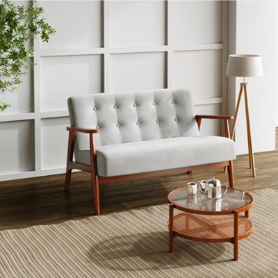Vintage wood frame sofa store