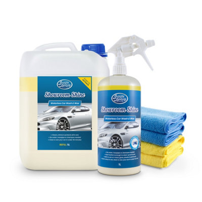 Greased Lightning Showroom Shine Refill + 1L Waterless Wash and Wax & 4 ...