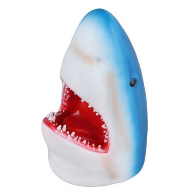 Great White Shark Head Sculpture Resin 3D Wall Hanging Blue White Shark ...