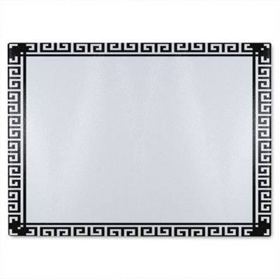 Greek Key Border Frame Glass Chopping BoardDesigner style