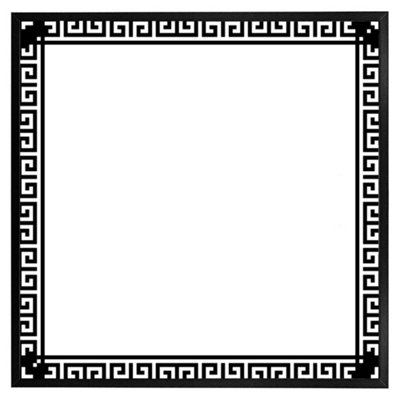 Greek key border frame (Picutre Frame) / 30x30" / Grey | DIY at B&Q