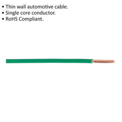 Green 25A Thin Wall Automotive Cable - 30m Reel - Single Core - RoHS ...