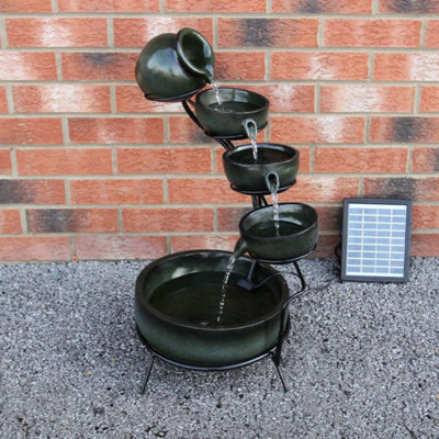 Green 4 Tier Spilling Bowls Water Feature | DIY at B&Q