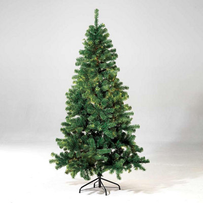 GREEN 7Ft Christmas Tree Premium Artificial Hinged Realistic Natural ...