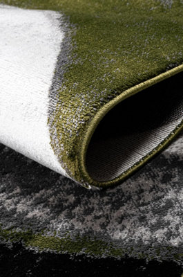 Green Abstract Wave Pattern Rug Soft Floor Carpet For Living Room ...