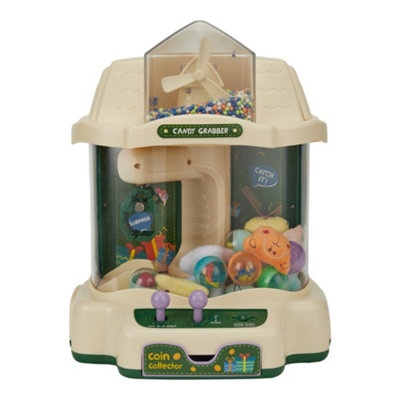 Green Arcade Claw Machine for Kids Toy Grabber Machine with Game Coins