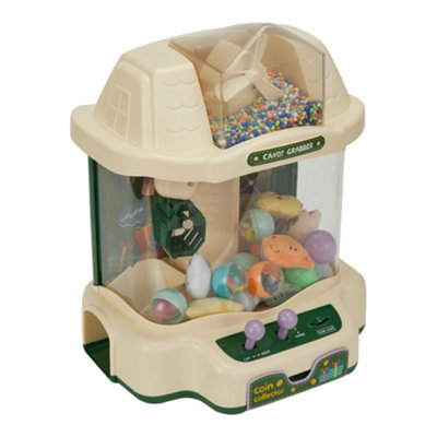 Green Arcade Claw Machine for Kids Toy Grabber Machine with Game Coins