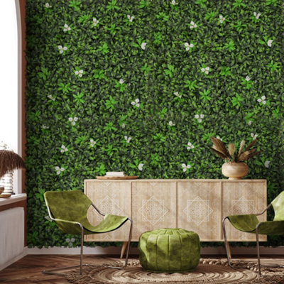 Green Artificial Plant Wall Greenery Panel Decorative Foliage Hedge ...