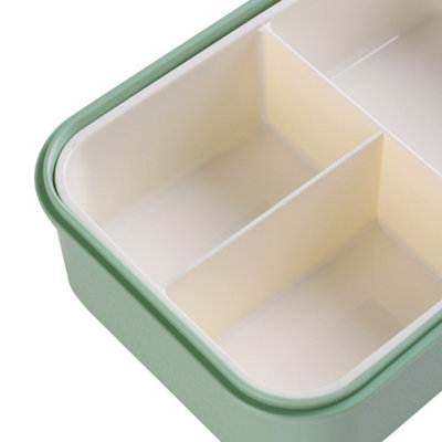 Green Bento Lunch Box 1400ML Container with Spoon and Fork, for Adults ...