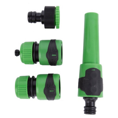 Green Blade - 4pc Hose Connector Set - 1/2" - 5/8" - Green | DIY at B&Q