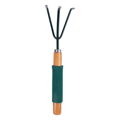 Green Blade - Cushion Grip Handle Hand Rake - Brown | DIY at B&Q