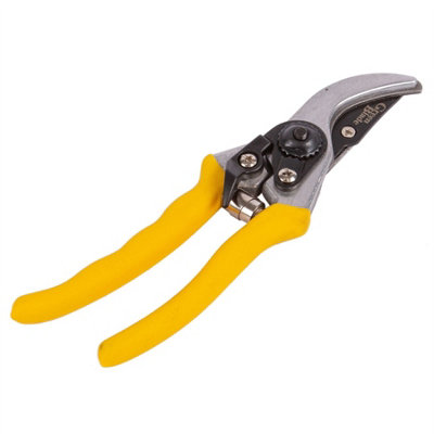 Green Blade Deluxe Carbon Steel Secateurs - 20.5cm - Yellow
