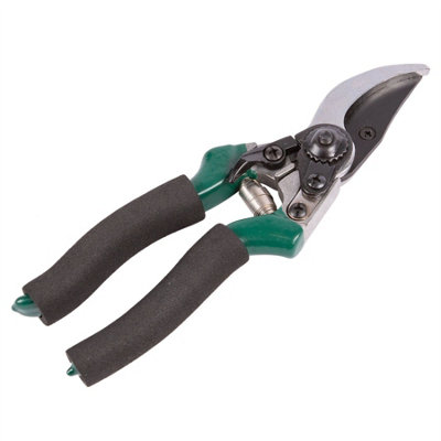 Green Blade - Heavy-Duty Carbon Steel Secateurs - 20cm - Green at B&Q