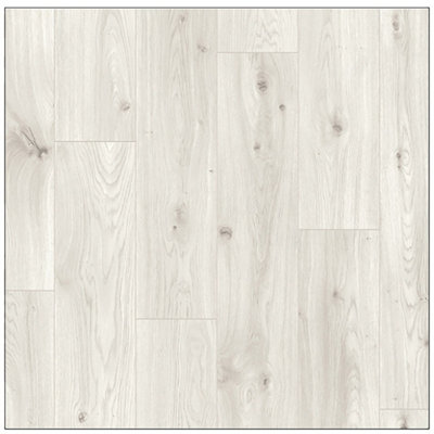 Green Bloom Oak White Ivory Wood Effect Click Laminate Flooring-Plank ...