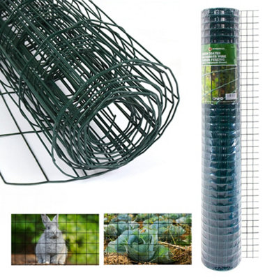 Green Coated Galvanised Wire Garden Netting Mesh 13mm Outdoor 0.9m X ...