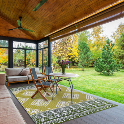 Green Decore 120 x 180 cm Venice Golden Green & Forest Green Outdoor ...