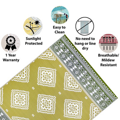 Green Decore 120 x 180 cm Venice Golden Green & Forest Green Outdoor ...