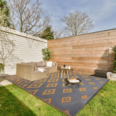 Green Decore 240 x 300 cm Bettina Charcoal Grey / Yellow Ochre Outdoor ...