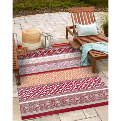 Green Decore Lightweight Reversible Stain Proof Plastic Outdoor Rug ...