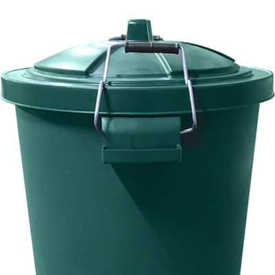 Green Dustbin with Clip Locking Lid Plastic Dustbin for Garden Waste ...