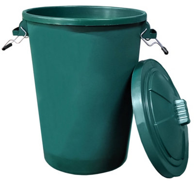 Green Dustbin with Clip Locking Lid Plastic Dustbin for Garden Waste ...