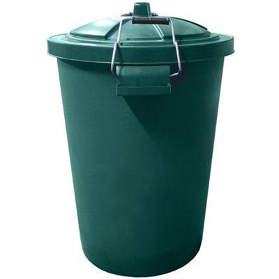 Green Dustbin with Clip Locking Lid Plastic Dustbin for Garden Waste ...
