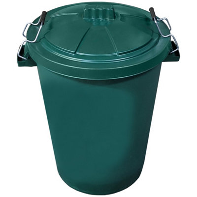 Green Dustbin with Clip Locking Lid Plastic Dustbin for Garden Waste ...