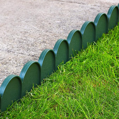 GREEN Flexible Garden Lawn Edging Border Strip 10m Plastic, Easy Install