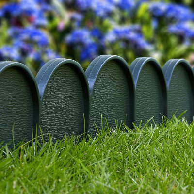 GREEN Flexible Garden Lawn Edging Border Strip 10m Plastic, Easy Install