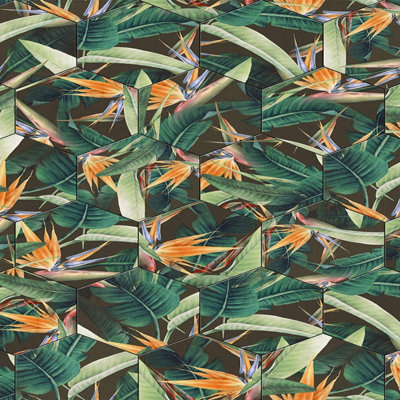 Green Funky Effect Anti-Slip Vinyl Sheet For DiningRoom LivingRoom And ...