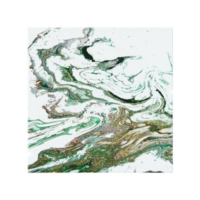 Green & Gold Marble Splash Back designer style