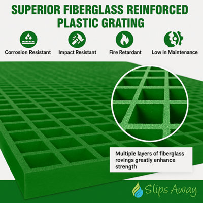 Green GRP Open Mesh Grating Panels AntiSlip and CorrosionResistant for ...