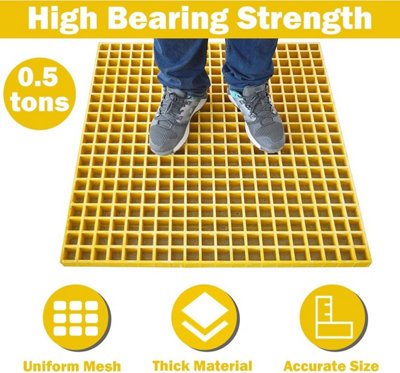 Green GRP Open Mesh Grating Panels AntiSlip and CorrosionResistant for ...