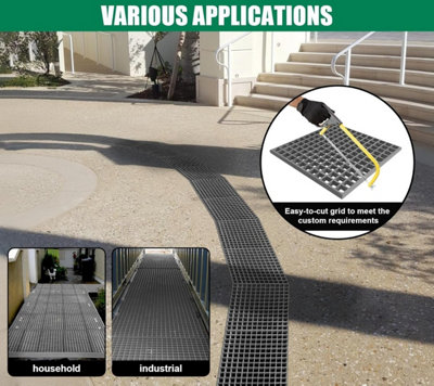 Green GRP Open Mesh Grating Panels AntiSlip and CorrosionResistant for ...