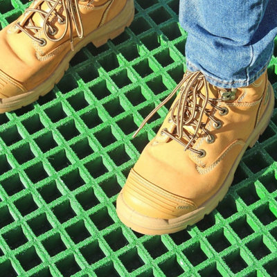 Green GRP Open Mesh Grating Panels AntiSlip and CorrosionResistant for ...