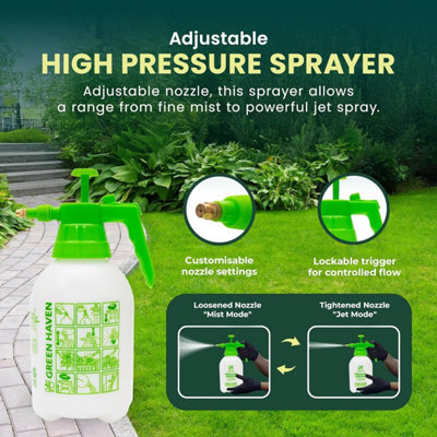 GREEN HAVEN 2L Pump Action Pressure Sprayer Garden Spray Bottle ...
