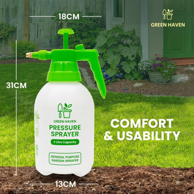 GREEN HAVEN 2L Pump Action Pressure Sprayer Garden Spray Bottle ...