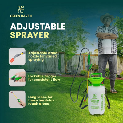 GREEN HAVEN 5 Litre Pump Action Pressure Sprayer Pump sprayer with ...