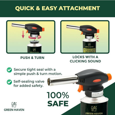 Green Haven Blow Torch Attachment Head One Handed Gas Torch with ...